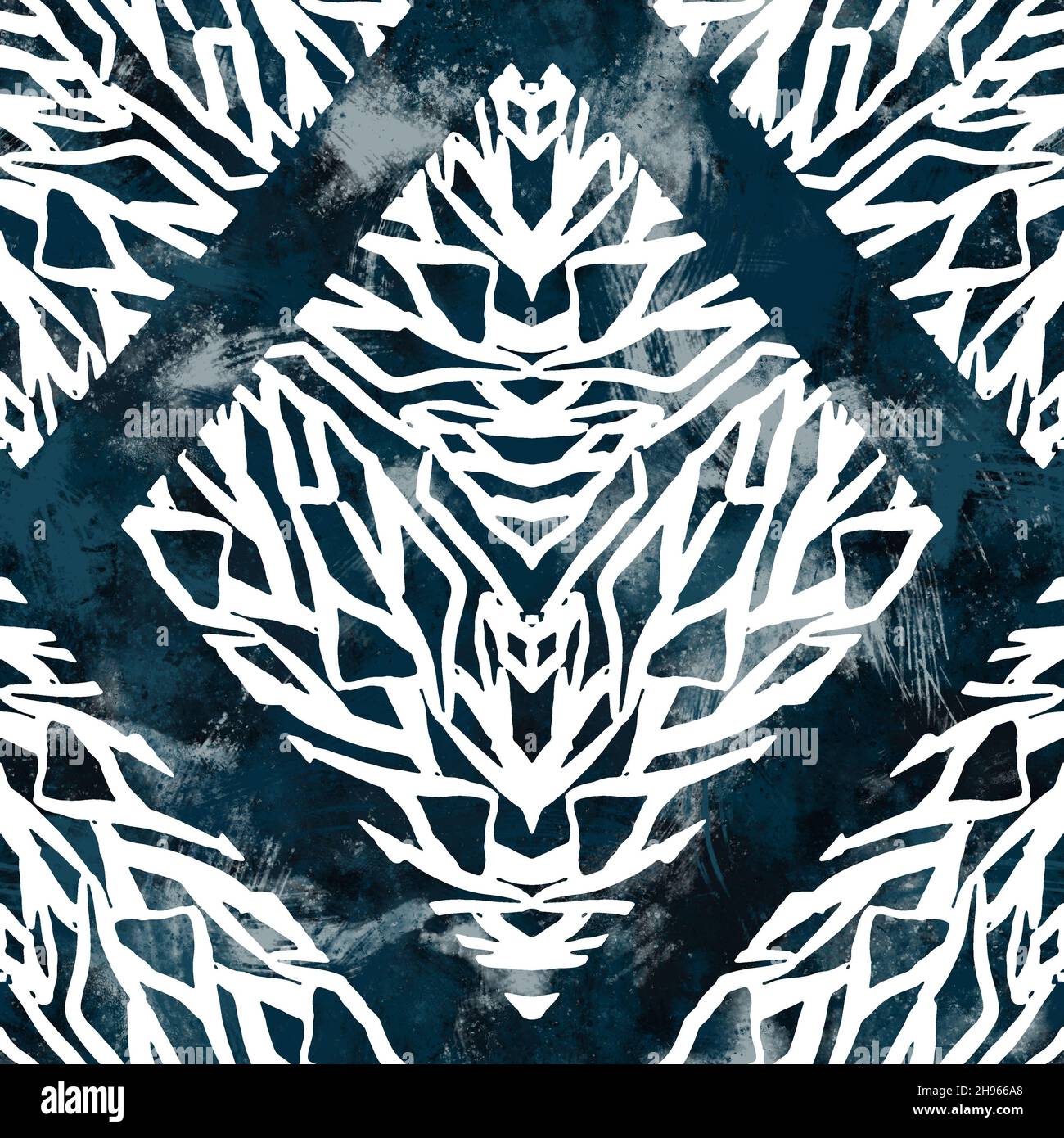 Seamless navy blue and white abstract grungy seamless surface pattern ...