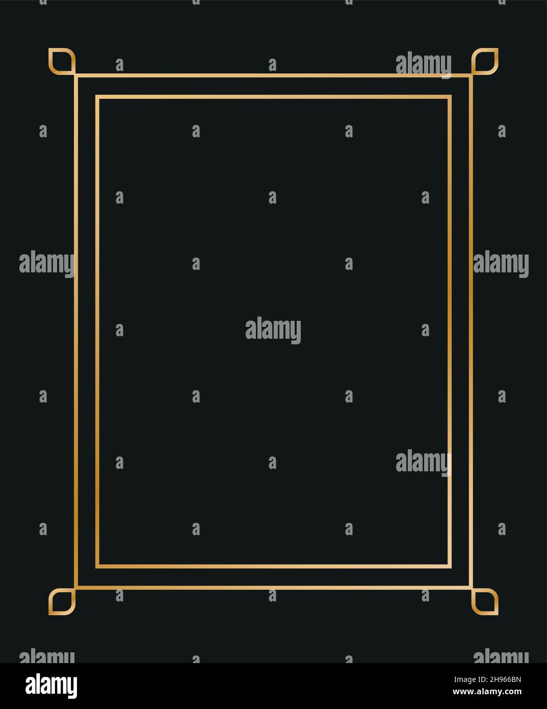 Vintage linear thin line geometric shape art deco retro design frame ...