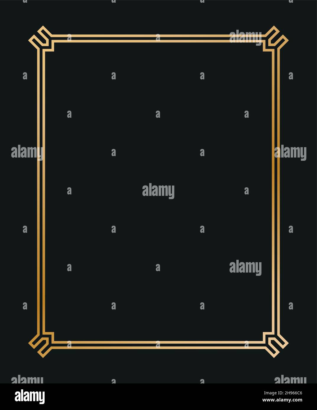 Vintage linear thin line geometric shape art deco retro design frame ...