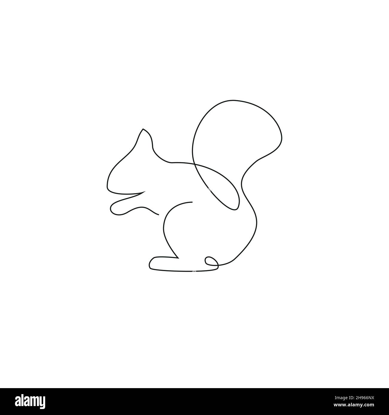 Squirrel in minimal line style vector Stock Vector Image & Art - Alamy
