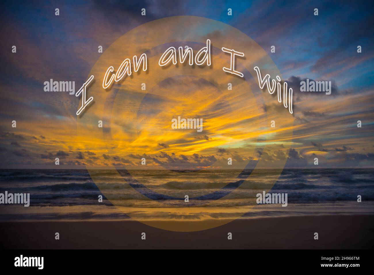 Motivational sign: I can and I will Stock Photo - Alamy