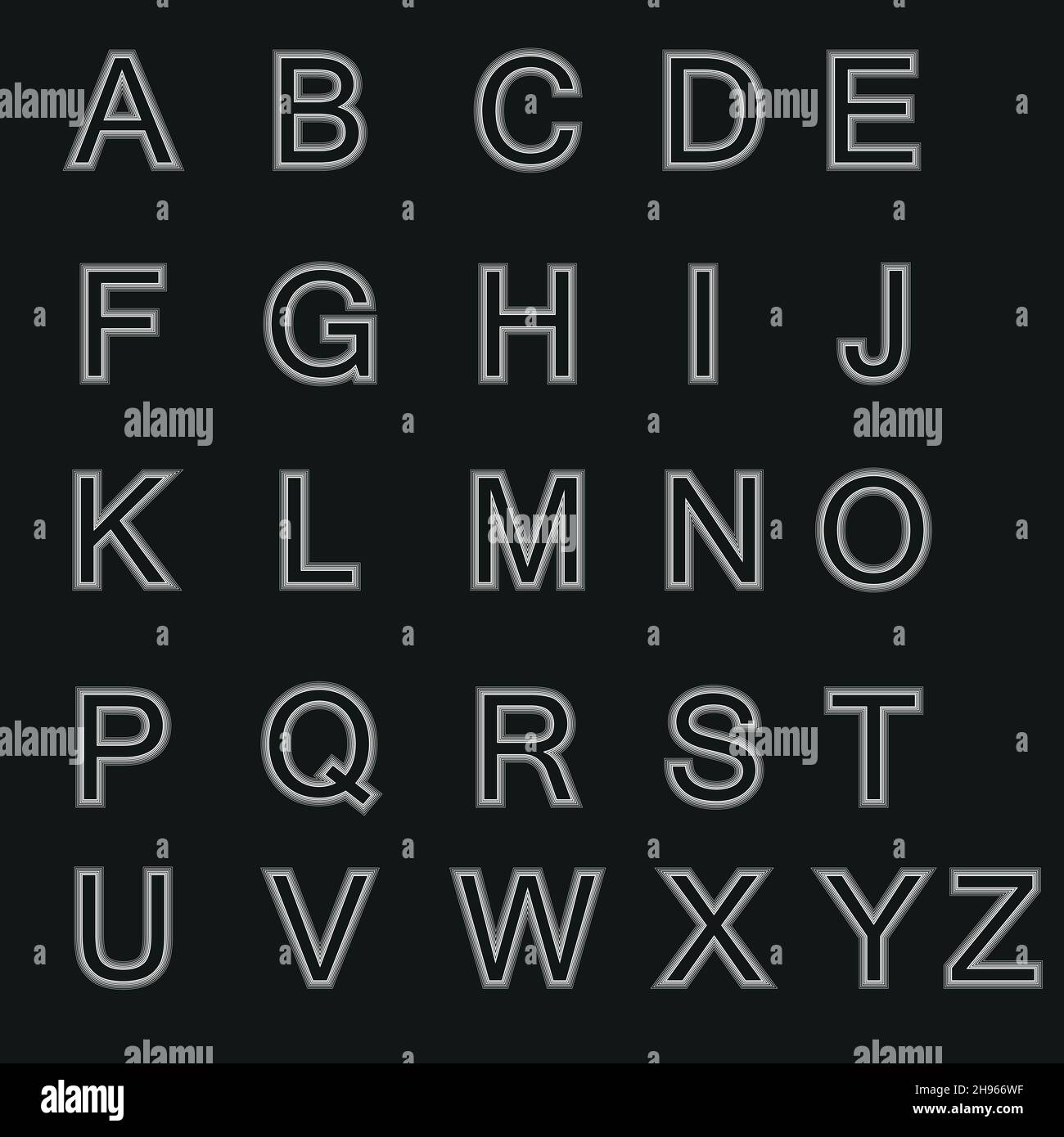 Vector alphabet set. Double font eps Stock Vector Image & Art - Alamy