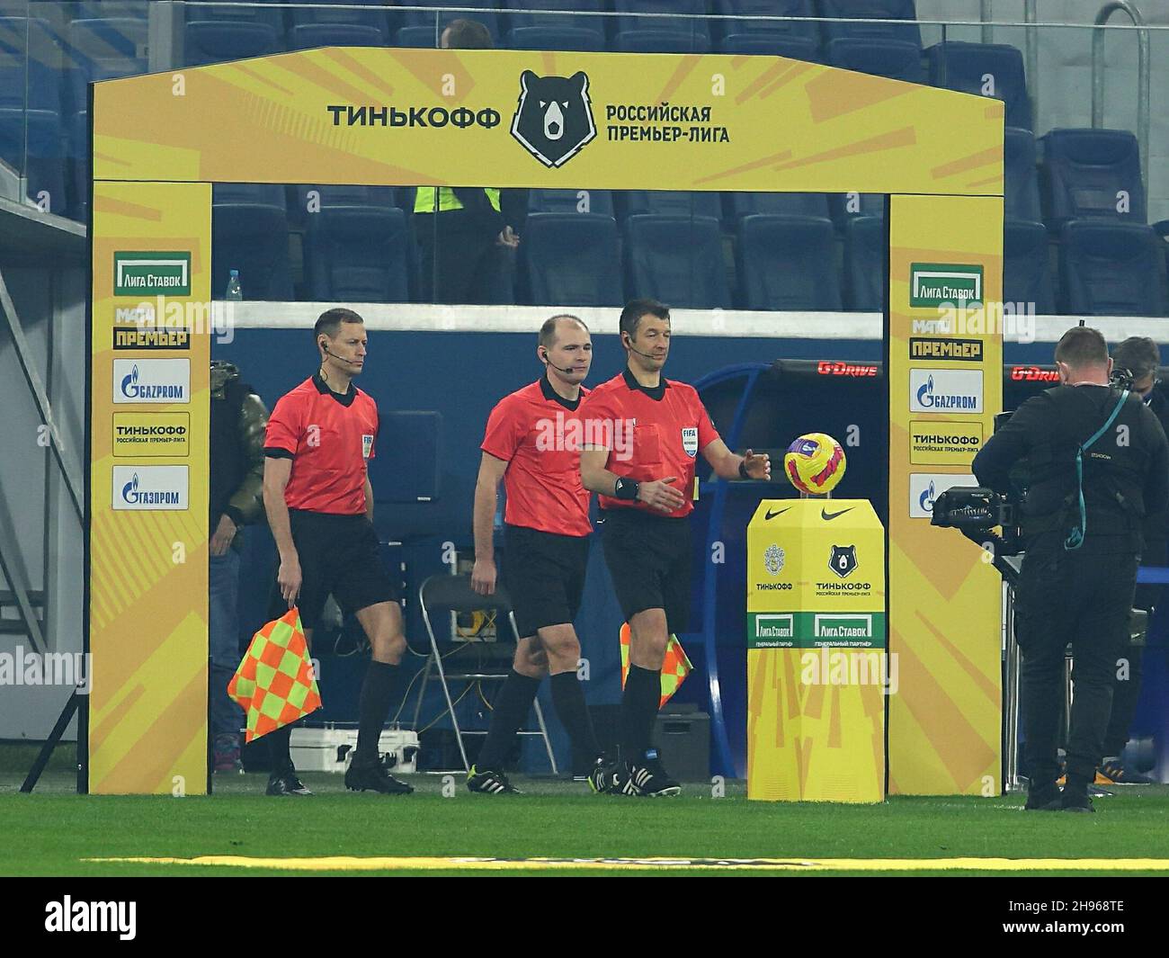 Saint Petersburg, Russia - 03 December 2021: Football. Russian Premier League 2021-2022. Zenit ...