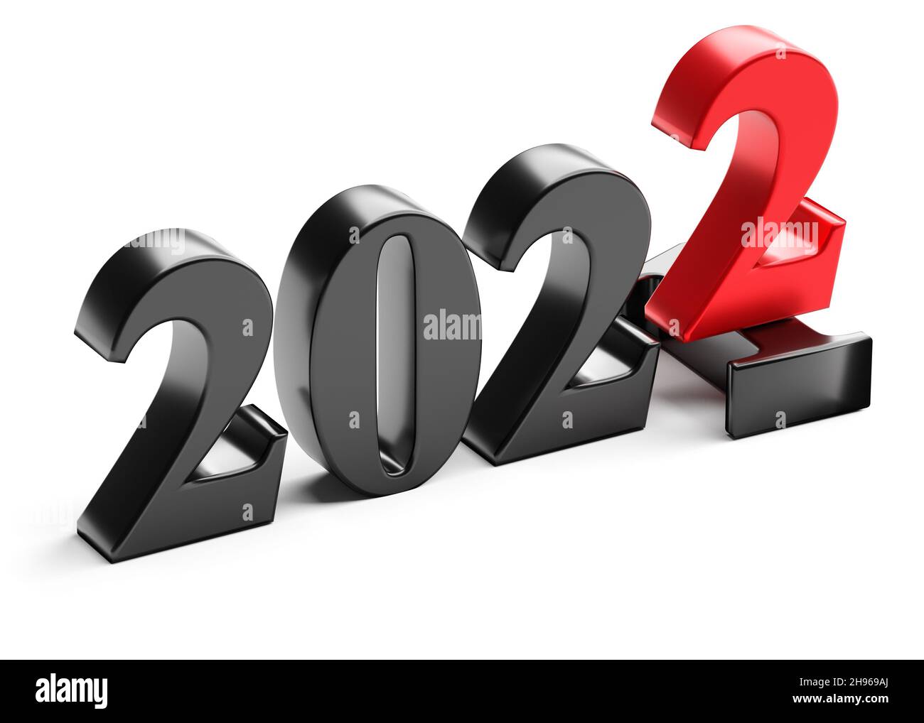 New year 2022 holiday concept. The number 2022 lies at 2021. 3d ...