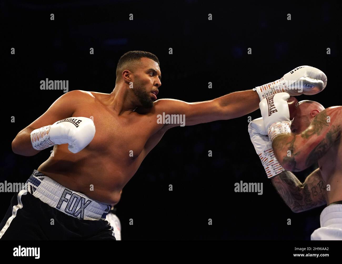 George Fox (left) and Kamil Sokolowski in the heavy weight bout at the ...