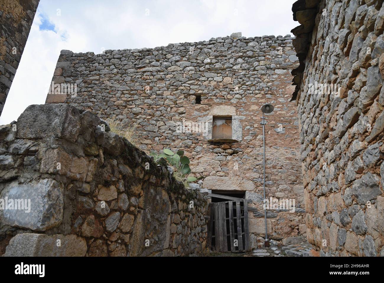 Landscape with scenic view of an authentic traditional stone built ...