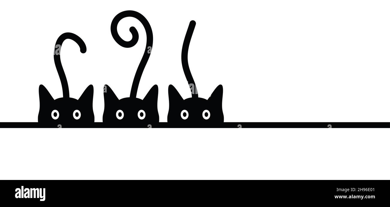Drawing cat line pattern. Funny vector cats sign. Comic cartoon sketch ...