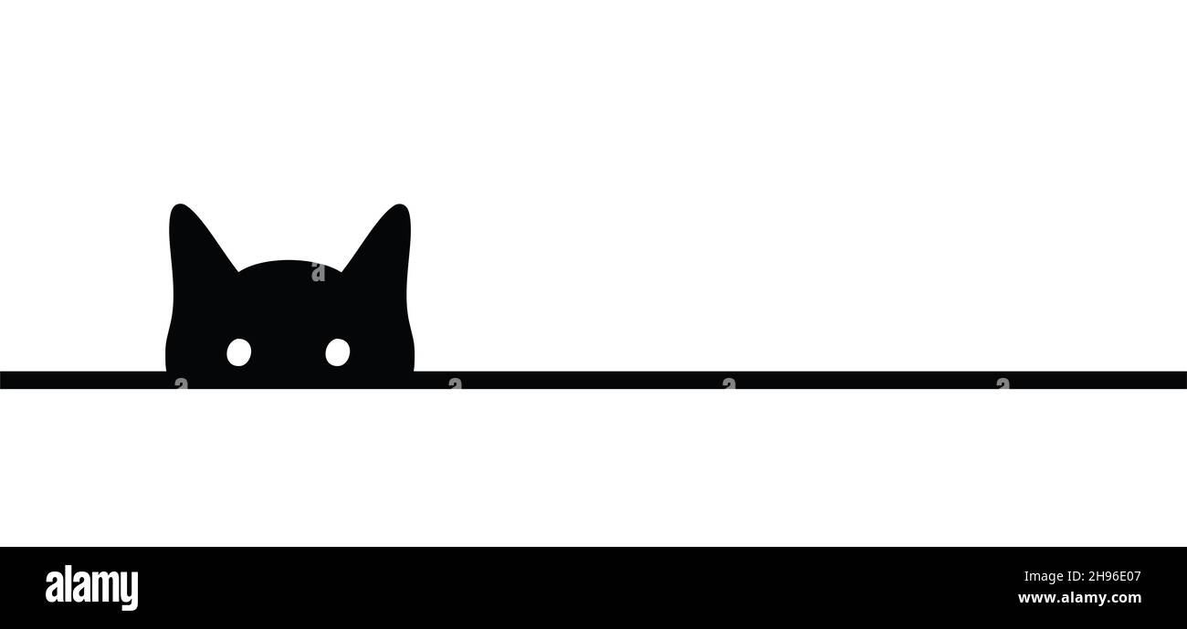 Drawing cat line pattern. Funny vector cats sign. Comic cartoon sketch ...