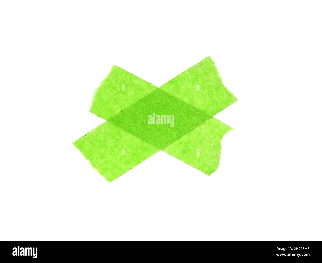 Adhesive tape isolated on white background. Green Adhesive tape taped ...