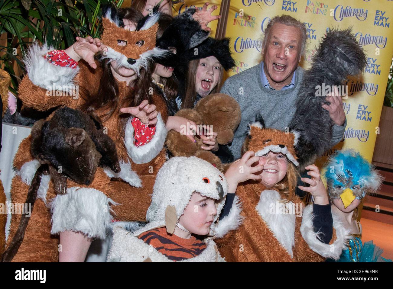 Peter Duncan and children in costumes attend the film premiere ...