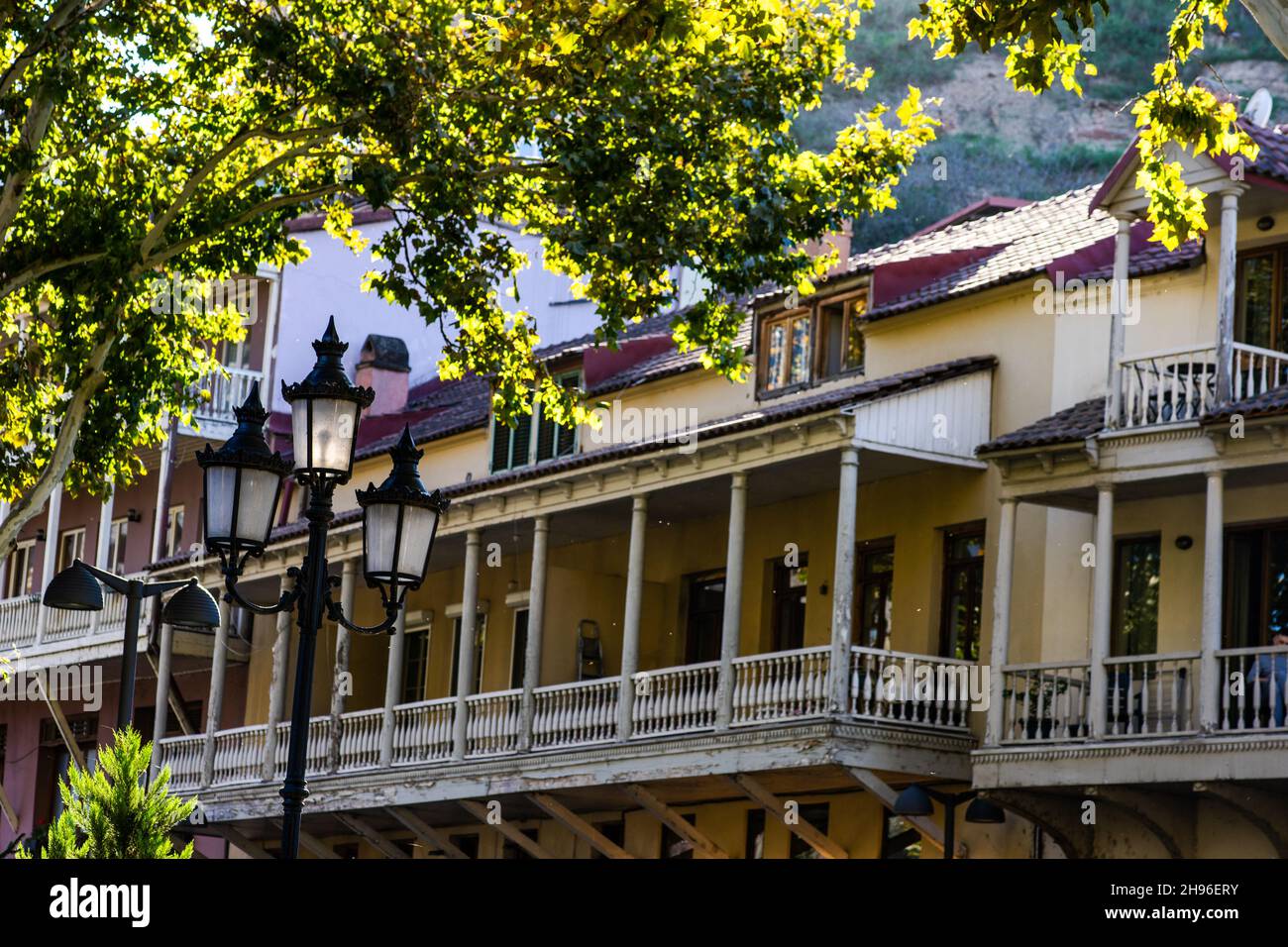 Fall time in Old Tbilisi with old buildings Stock Photo - Alamy
