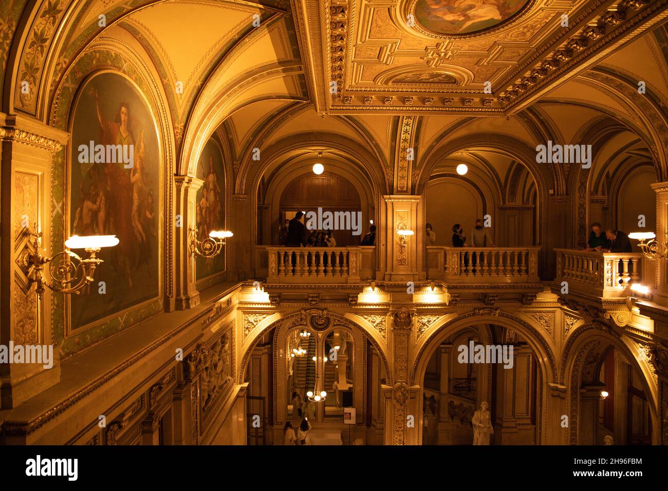 VIENNA, AUSTRIA - Oct 11, 2021: An interior of the famous Vienna State ...