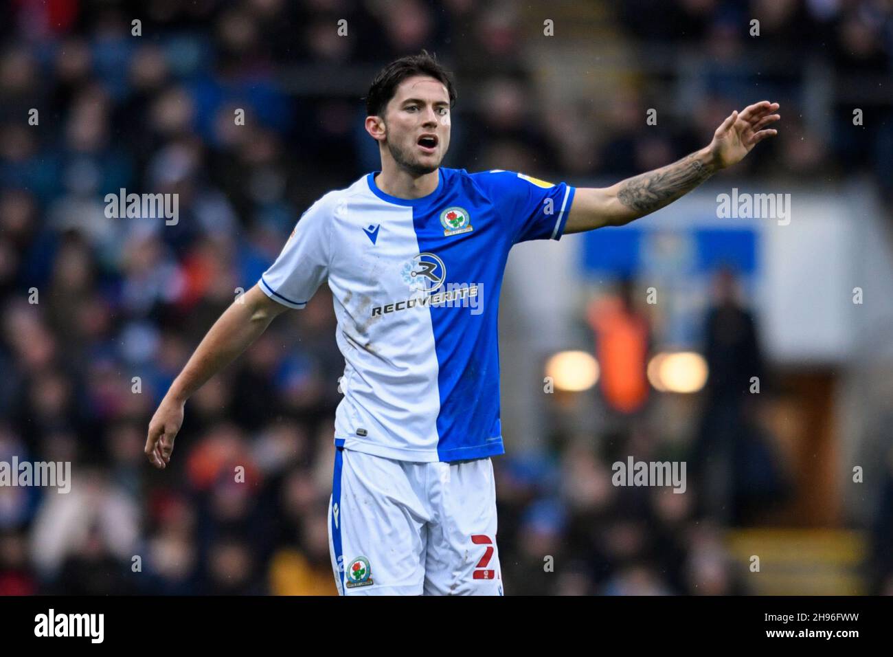 Lewis Travis #27 of Blackburn Rovers in action during the game Stock ...