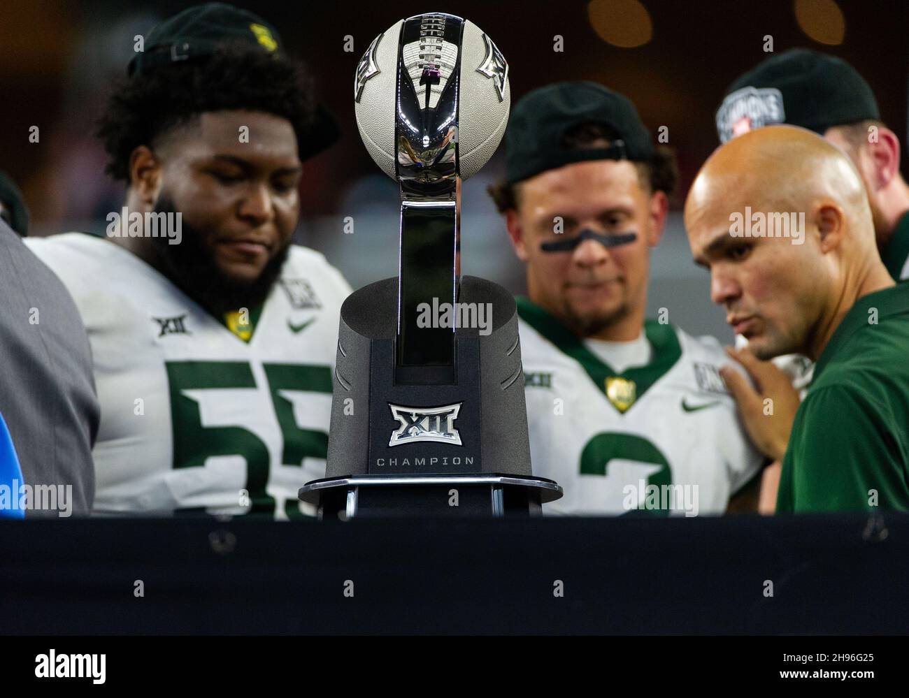 Arlington, Texas, USA. 4th Dec, 2021. The Big 12 Championship trophy ...