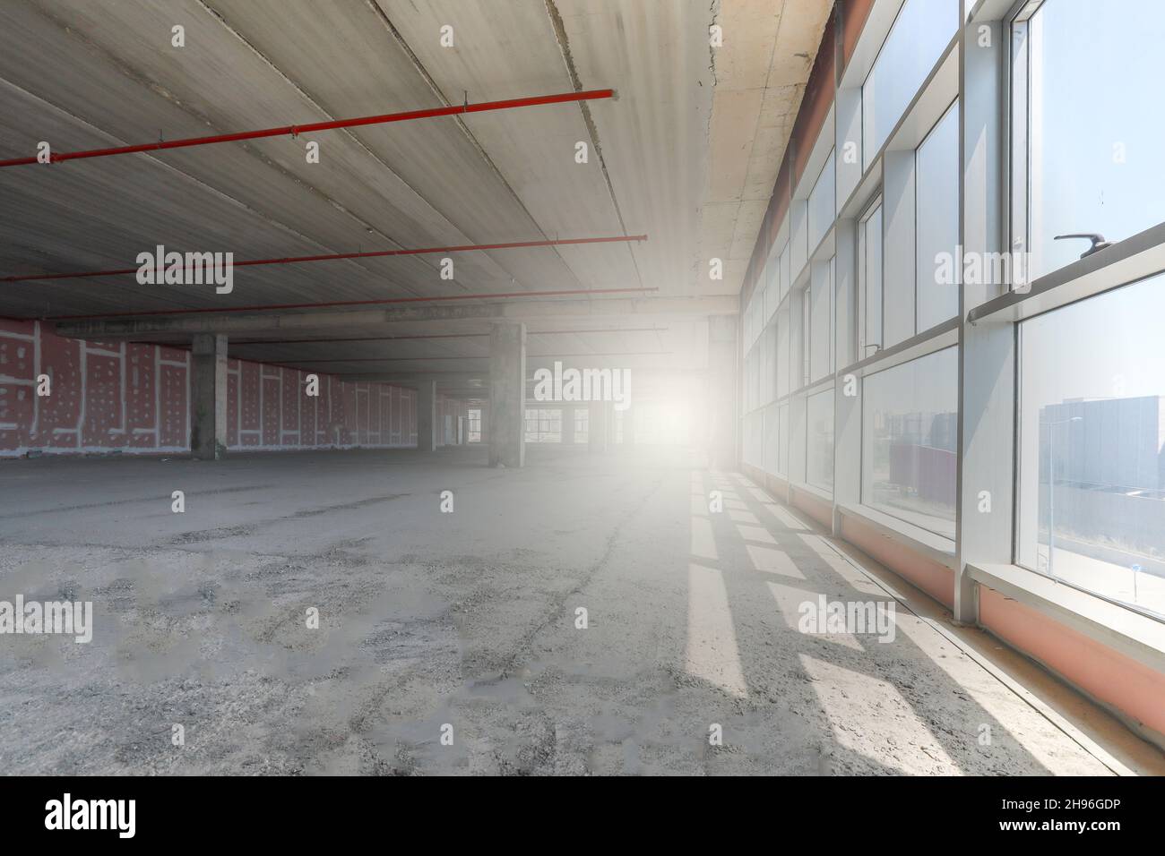Concrete interior of building under construction Stock Photo - Alamy