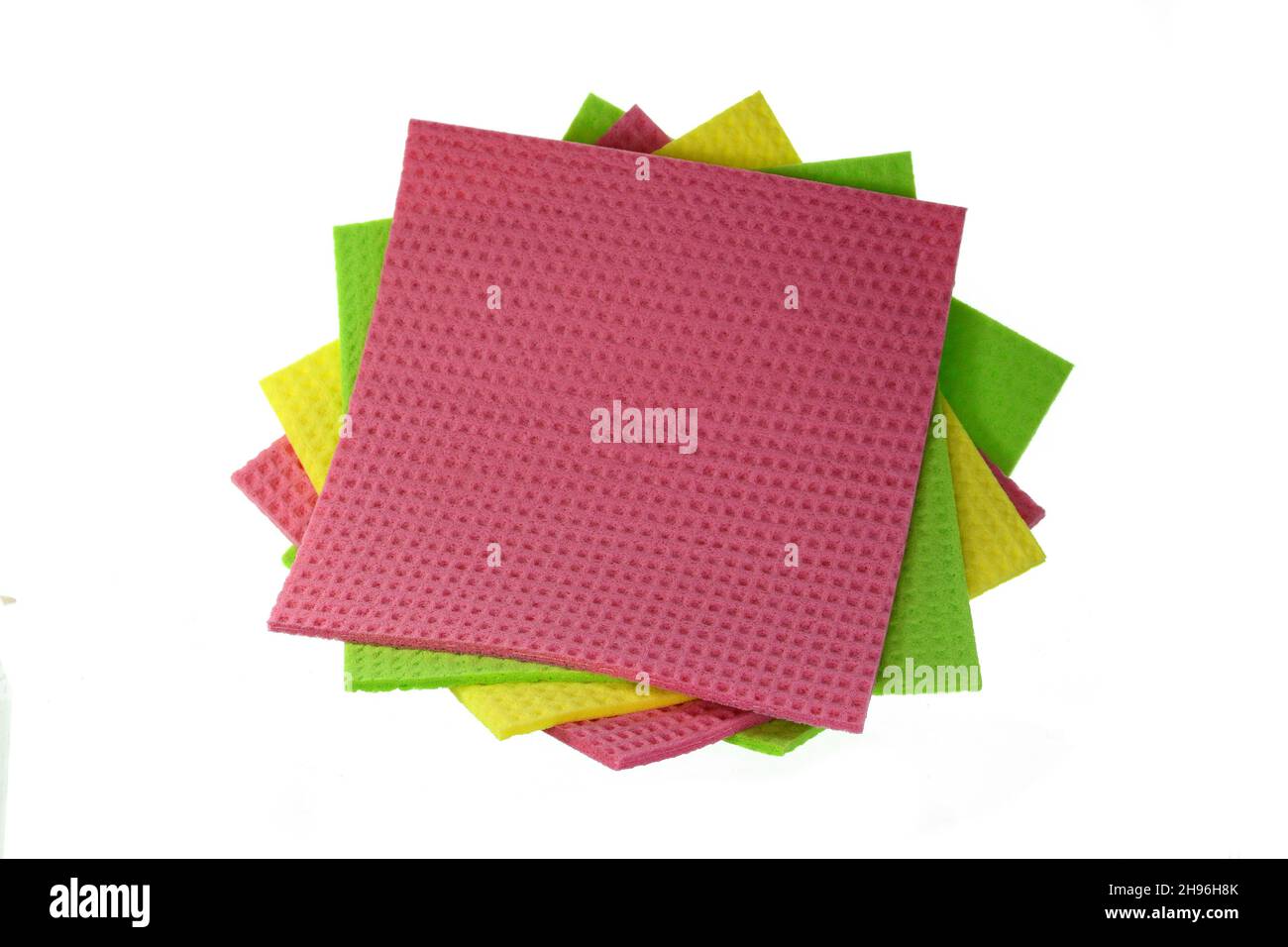 Clean sponge cloths isolated on white background. Household cleaning ...