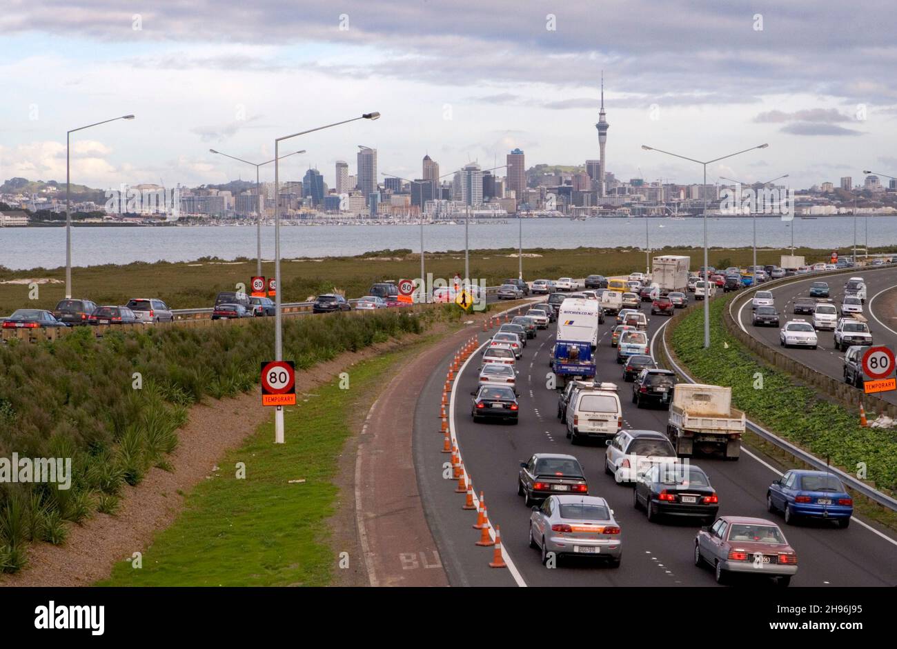 Congested Traffic on State Highway 1 at Esmonde Road Interchange on the ...