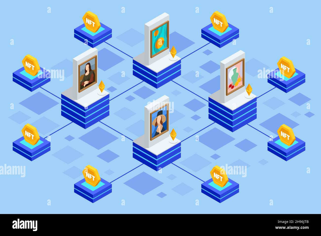 Isometric NFT Non-fungible token is a unique and non-interchangeable unit of data stored on a ...