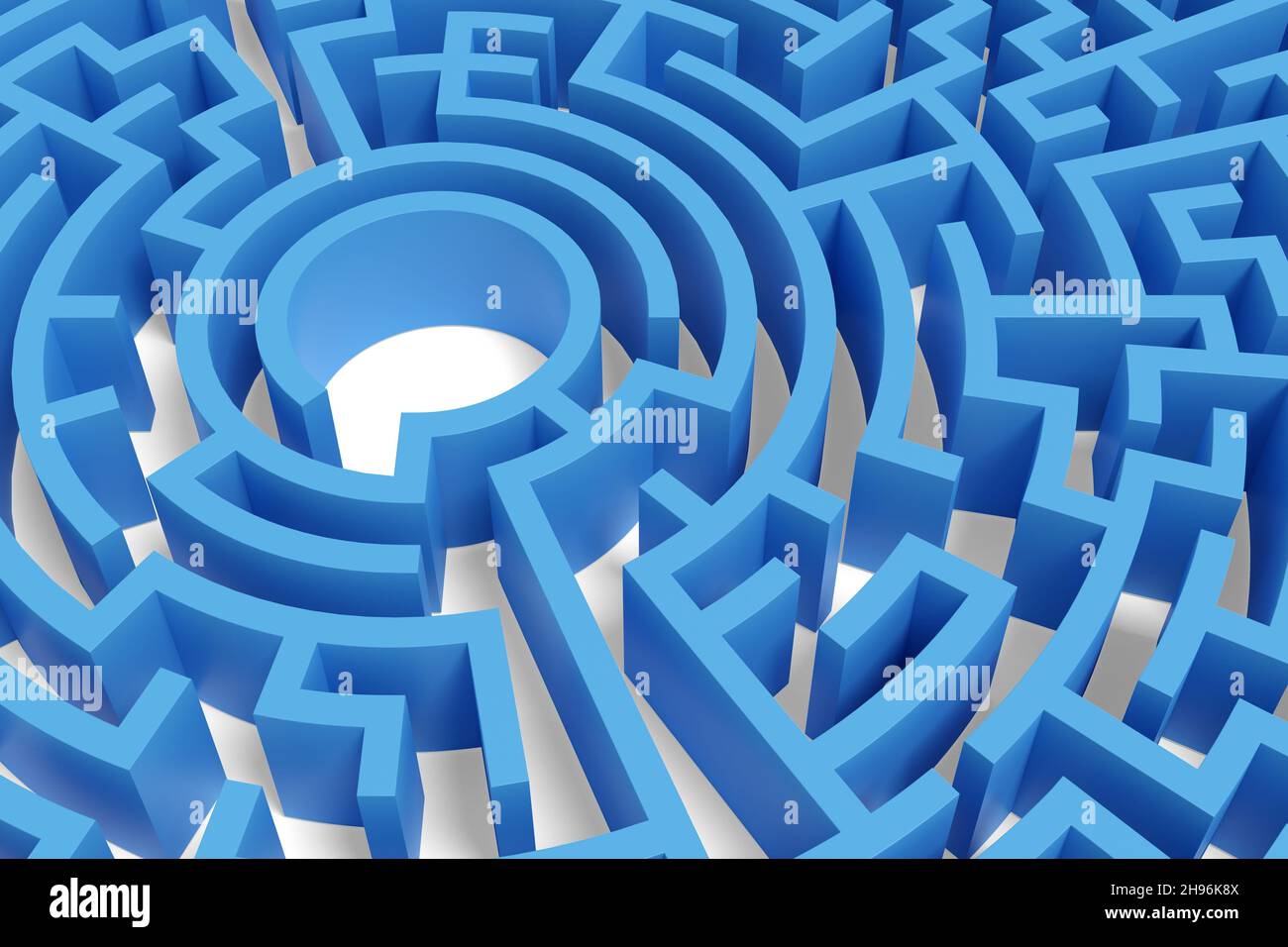 Top view of a circular maze. 3d illustration Stock Photo - Alamy