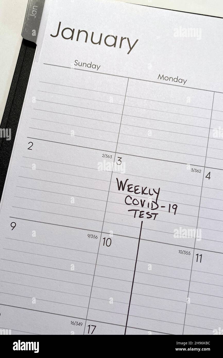 Weekly calendar hi-res stock photography and images - Alamy