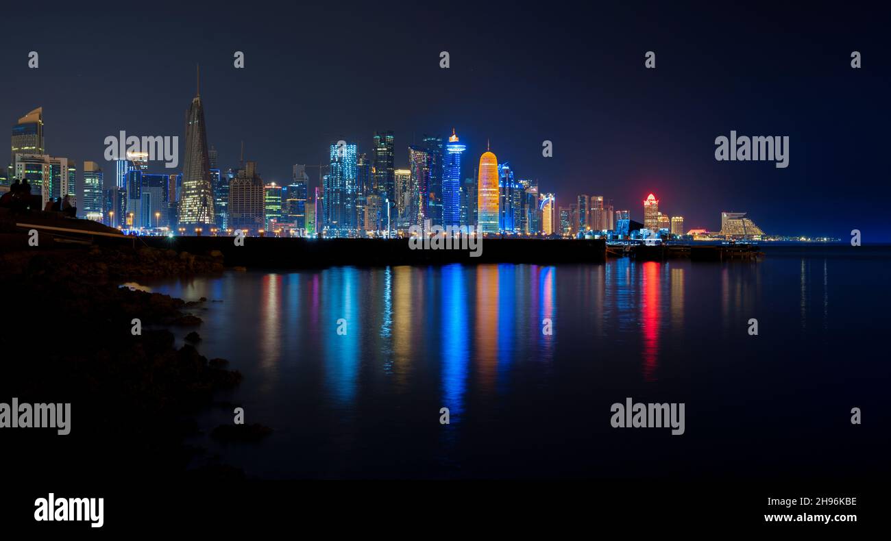 Doha corniche skyline / QATAR Stock Photo - Alamy