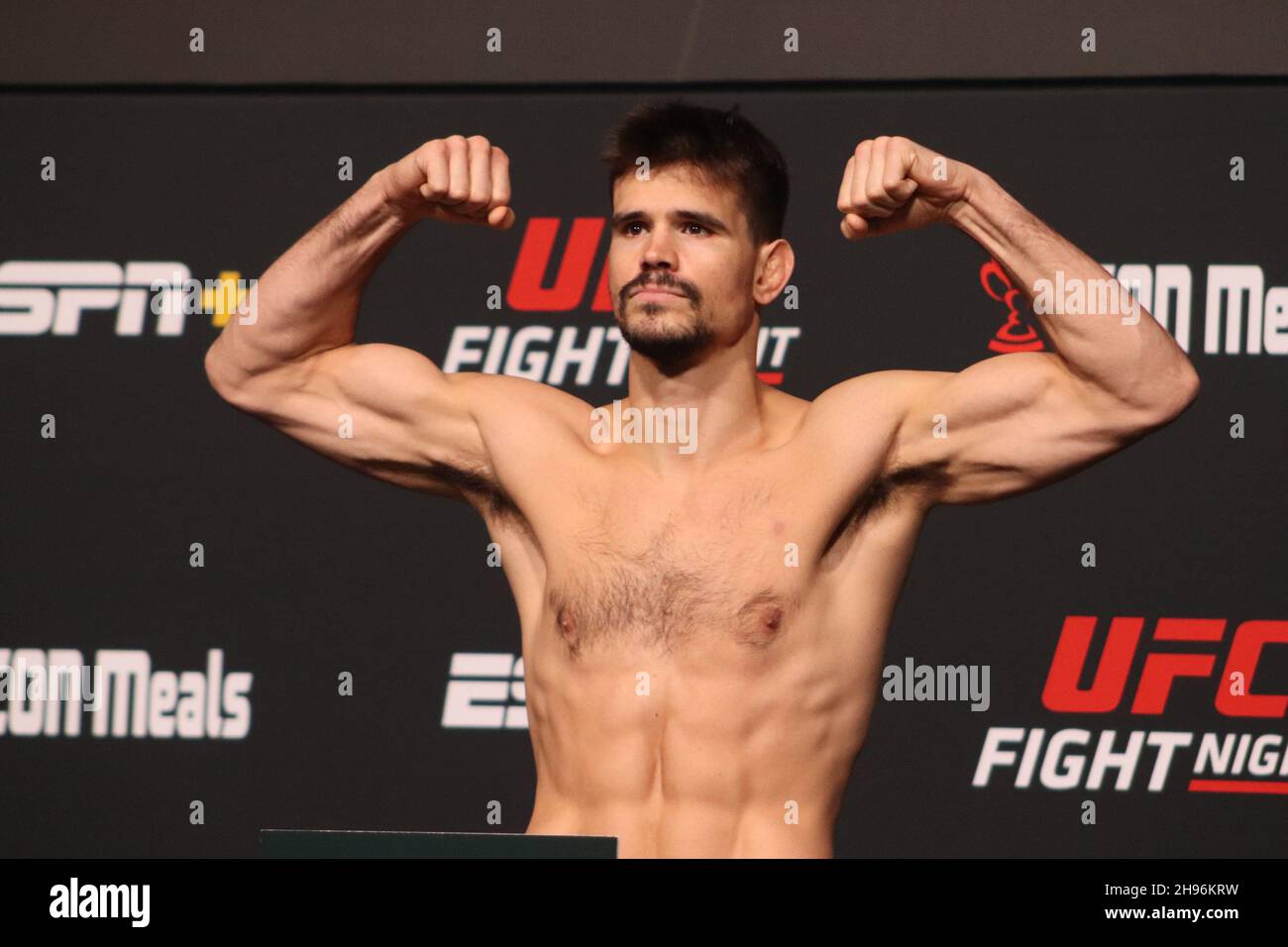 LAS VEGAS, NV - DECEMBER 3: Mickey Gall poses on the scale during the ...