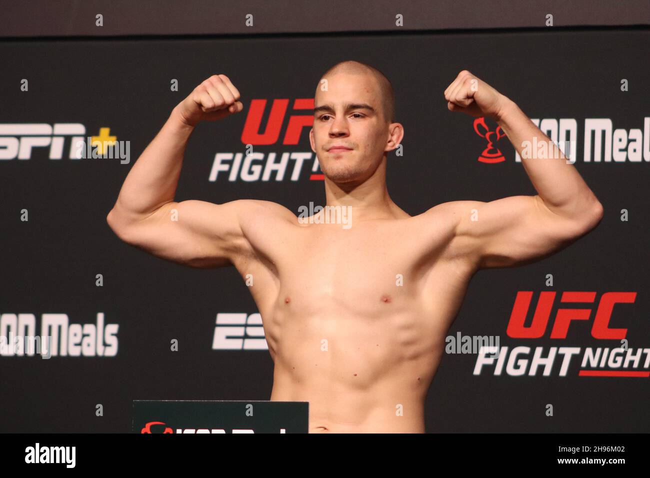 LAS VEGAS, NV - DECEMBER 3: Dusko Todorovic poses on the scale during ...