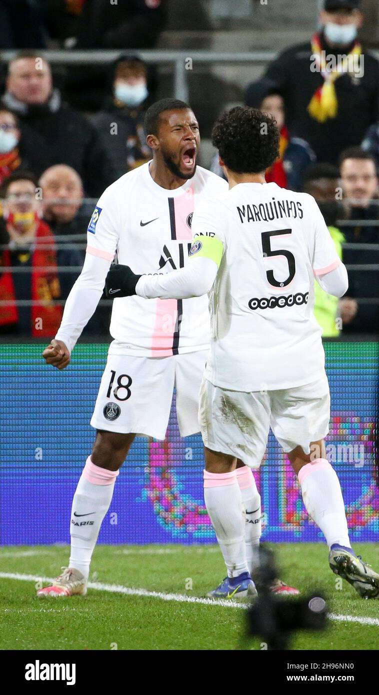 Georginio Wijnaldum of PSG celebrates his goal during the French ...