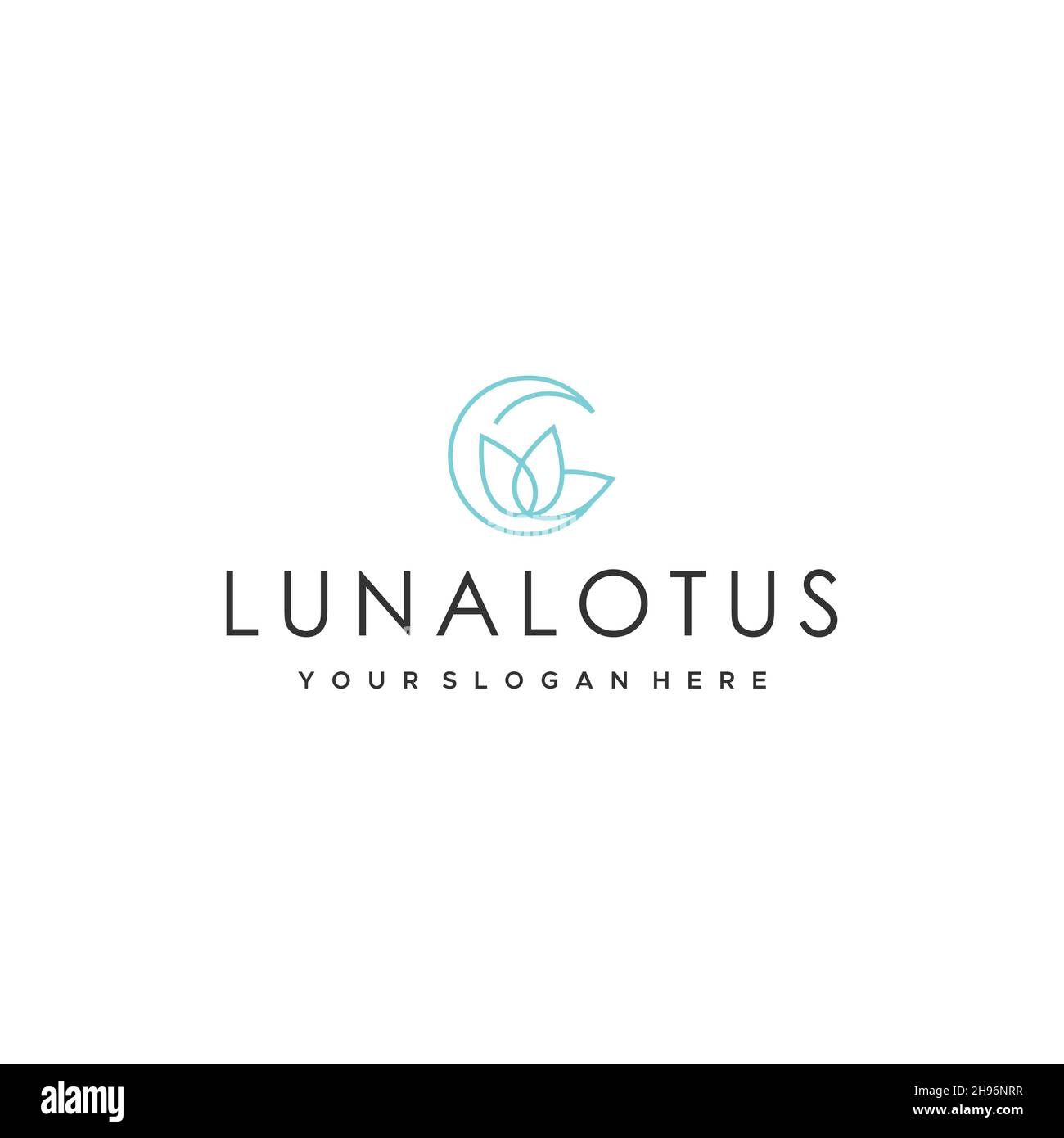 Minimalist flat letter mark LUNA LOTUS logo design Stock Vector Image ...