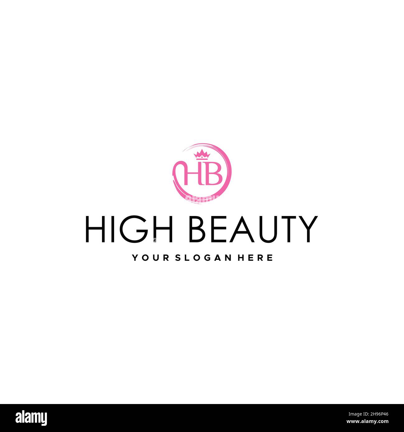 minimalist initial HB HIGH BEAUTY logo design Stock Vector Image & Art ...