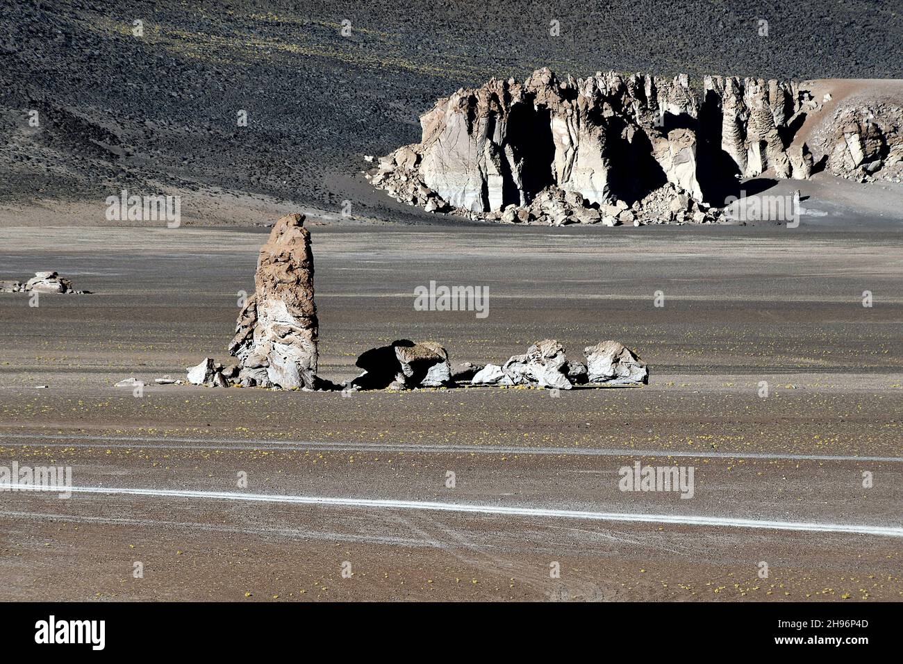 Geological monolith (Monjes de la Pakana) and huge rough rocks in the ...
