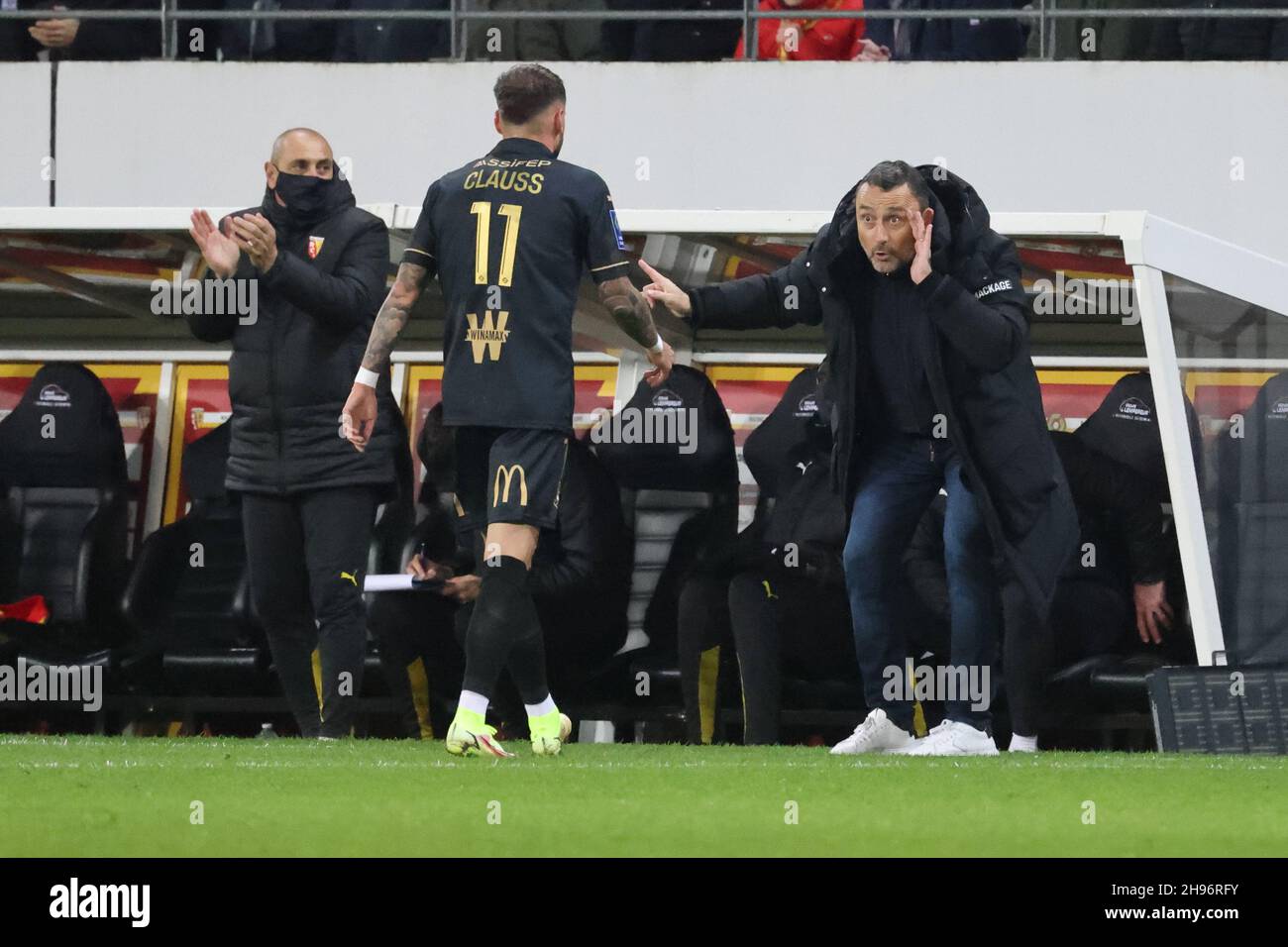 Coach Lens Franck Haise during the French championship Ligue 1 football ...