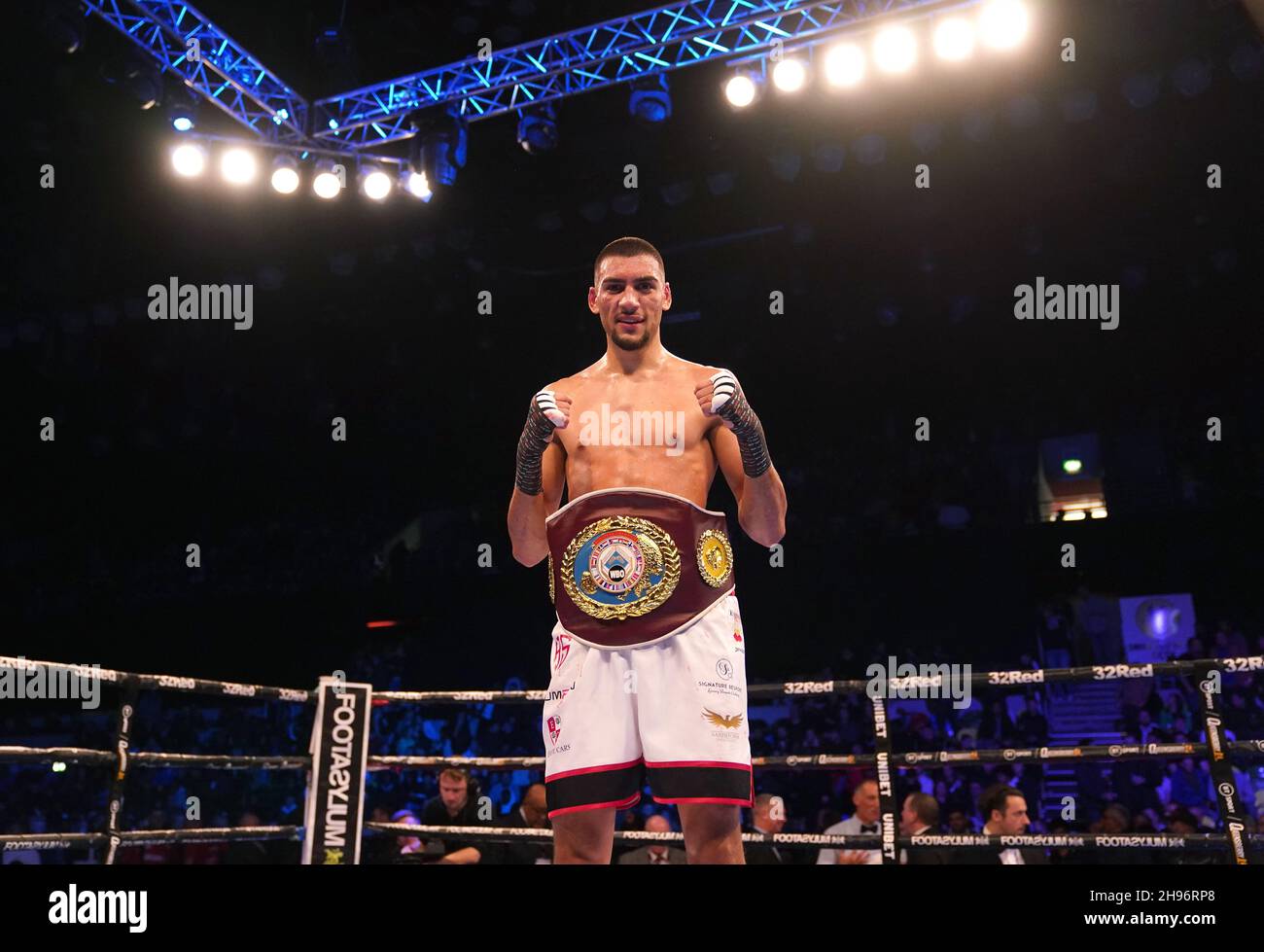 Hamzah Sheeraz celebrates victory in the World Boxing Organisation ...