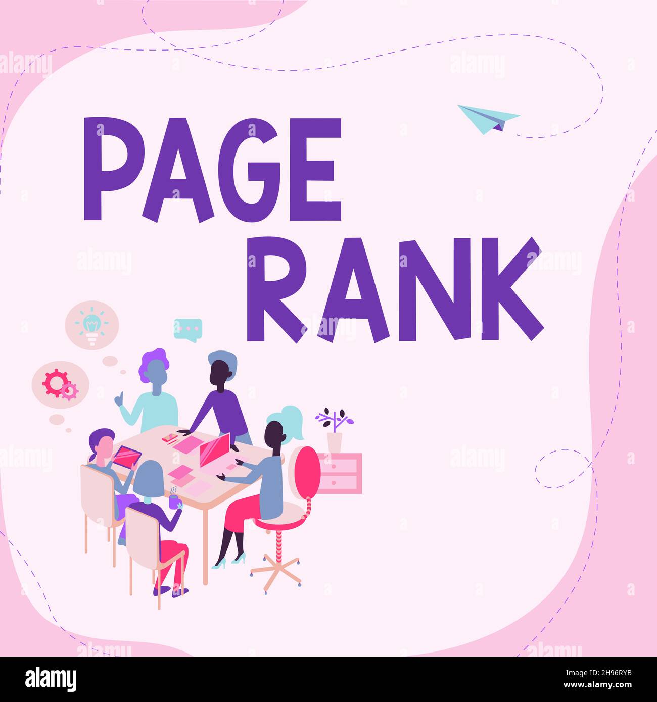 Text sign showing Page Rank. Word Written on a value assigned to a web page as a measure of its ...
