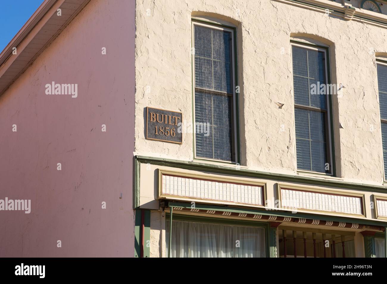 Old storefronts in Midwest town Stock Photo - Alamy