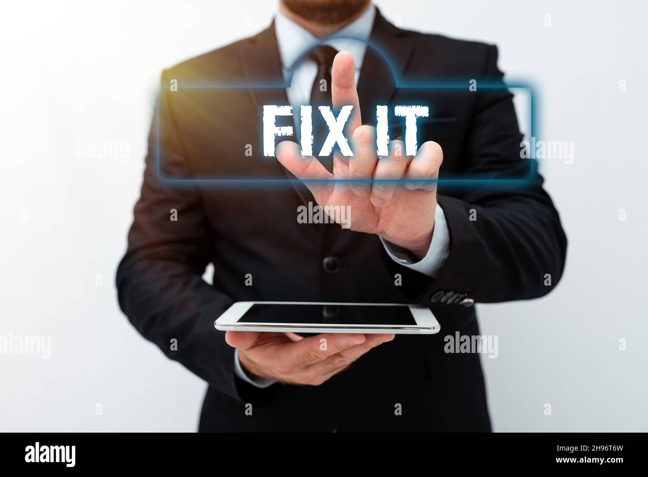 Sign displaying Fix It. Business approach Fasten something securely in ...