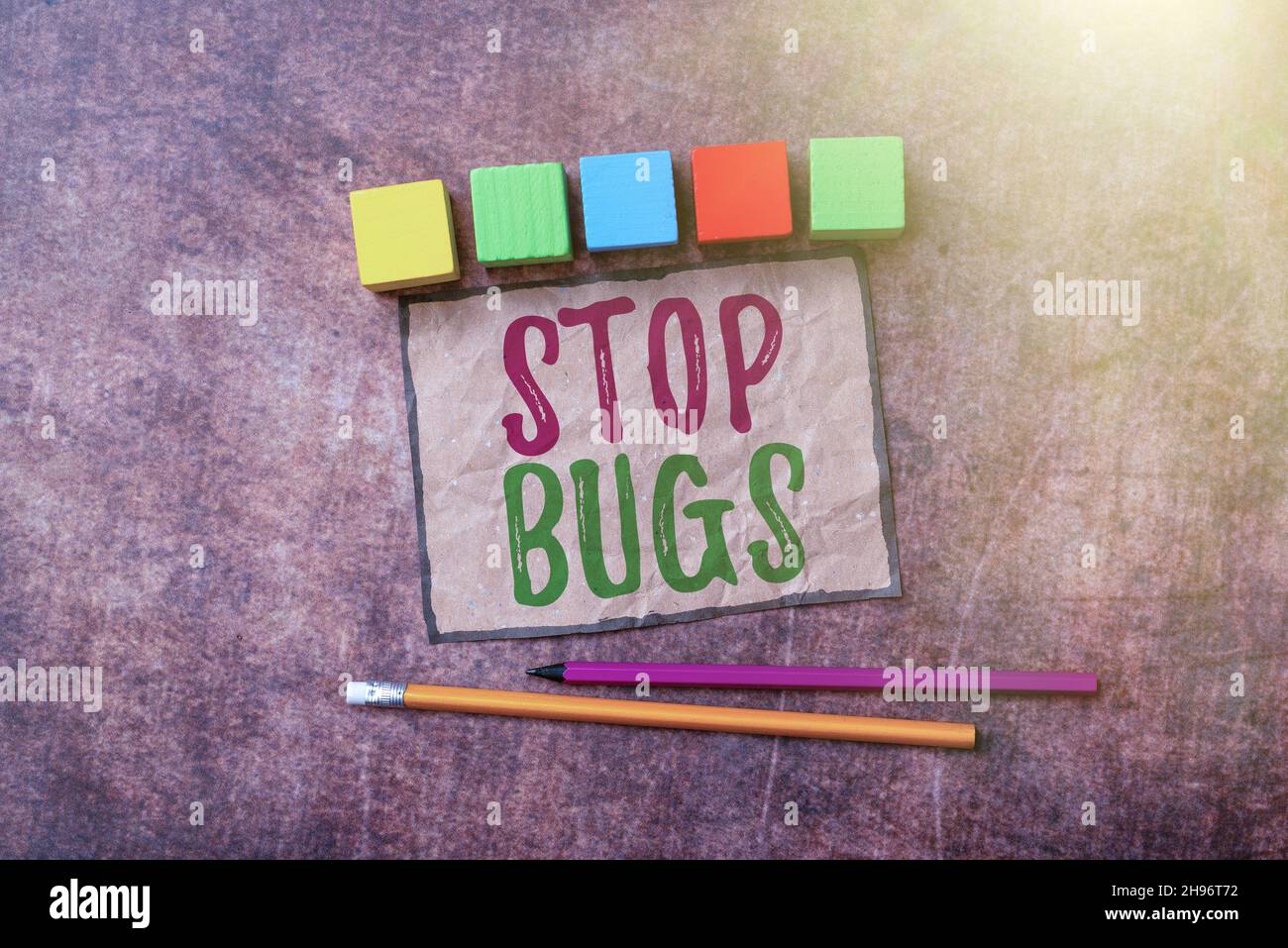 Text caption presenting Stop Bugs. Business idea Get rid an insect or ...
