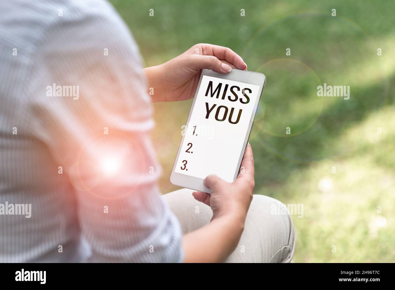Conceptual caption Miss You. Business concept Feeling sad because you ...