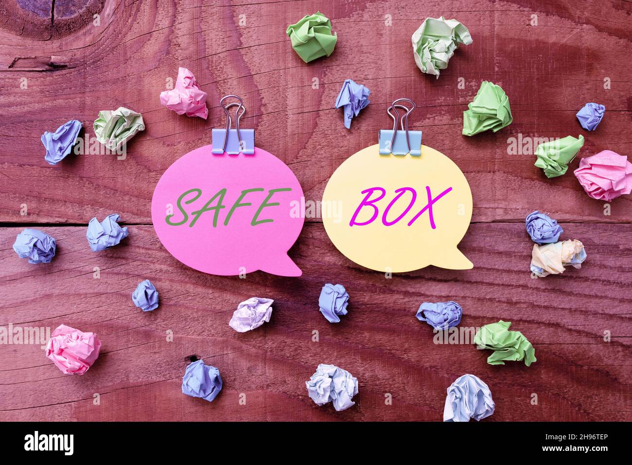Hand writing sign Safe Box. Business concept A small structure where ...