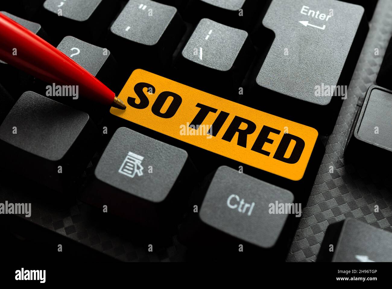 Text sign showing So Tired. Word Written on drained of strength and ...