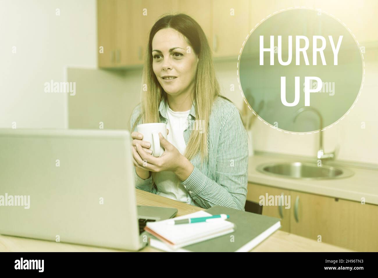 Text caption presenting Hurry Up. Business concept asking someone to do ...