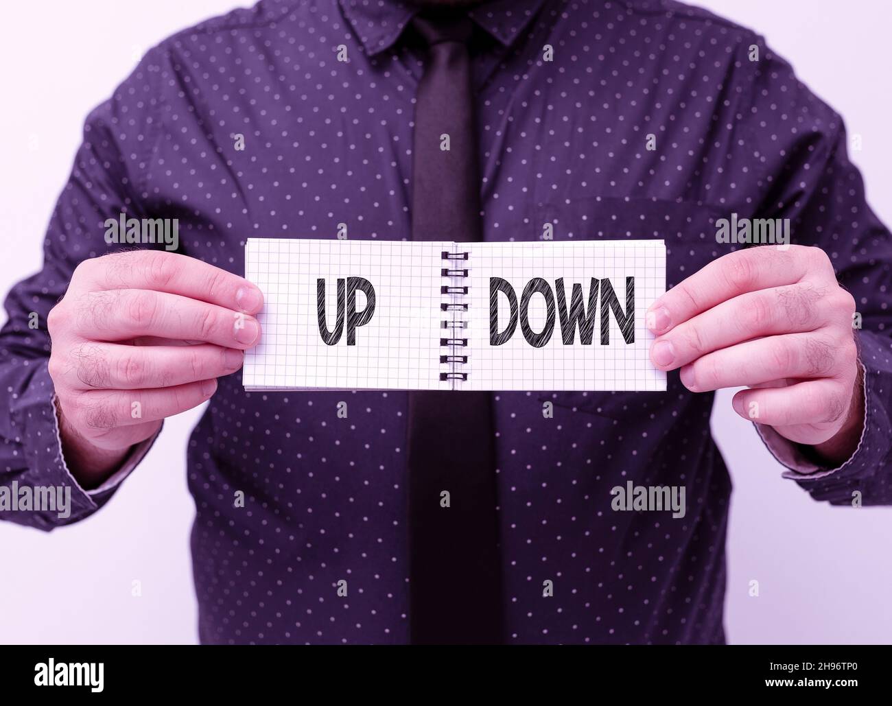 Writing displaying text Up Down. Business idea To look or to feel ...