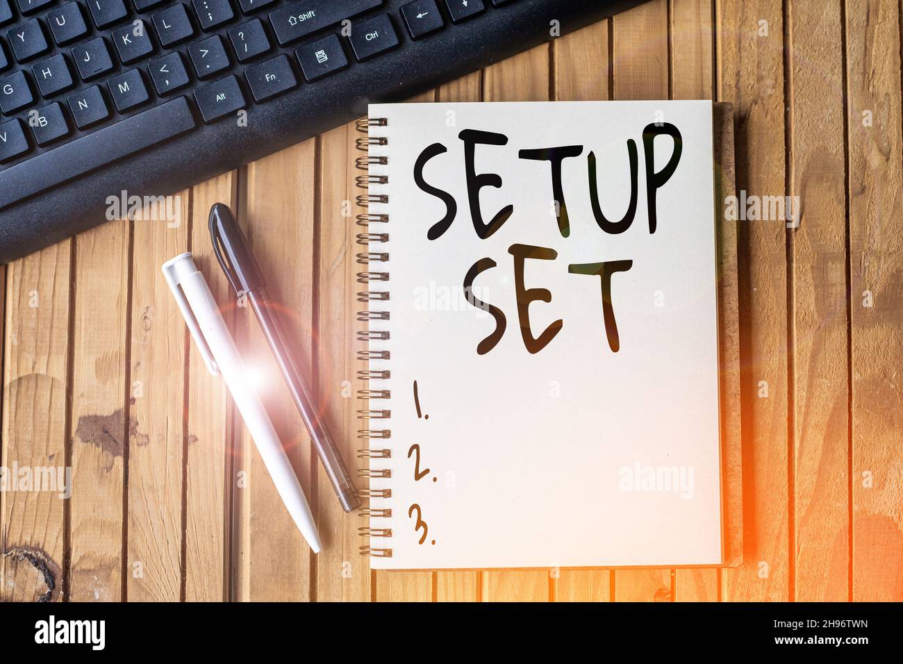 Hand writing sign Setup Set. Business concept the manner, position, or ...