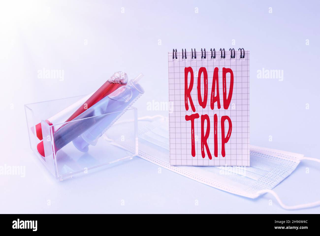 Text caption presenting Road Trip. Word Written on long distance ...