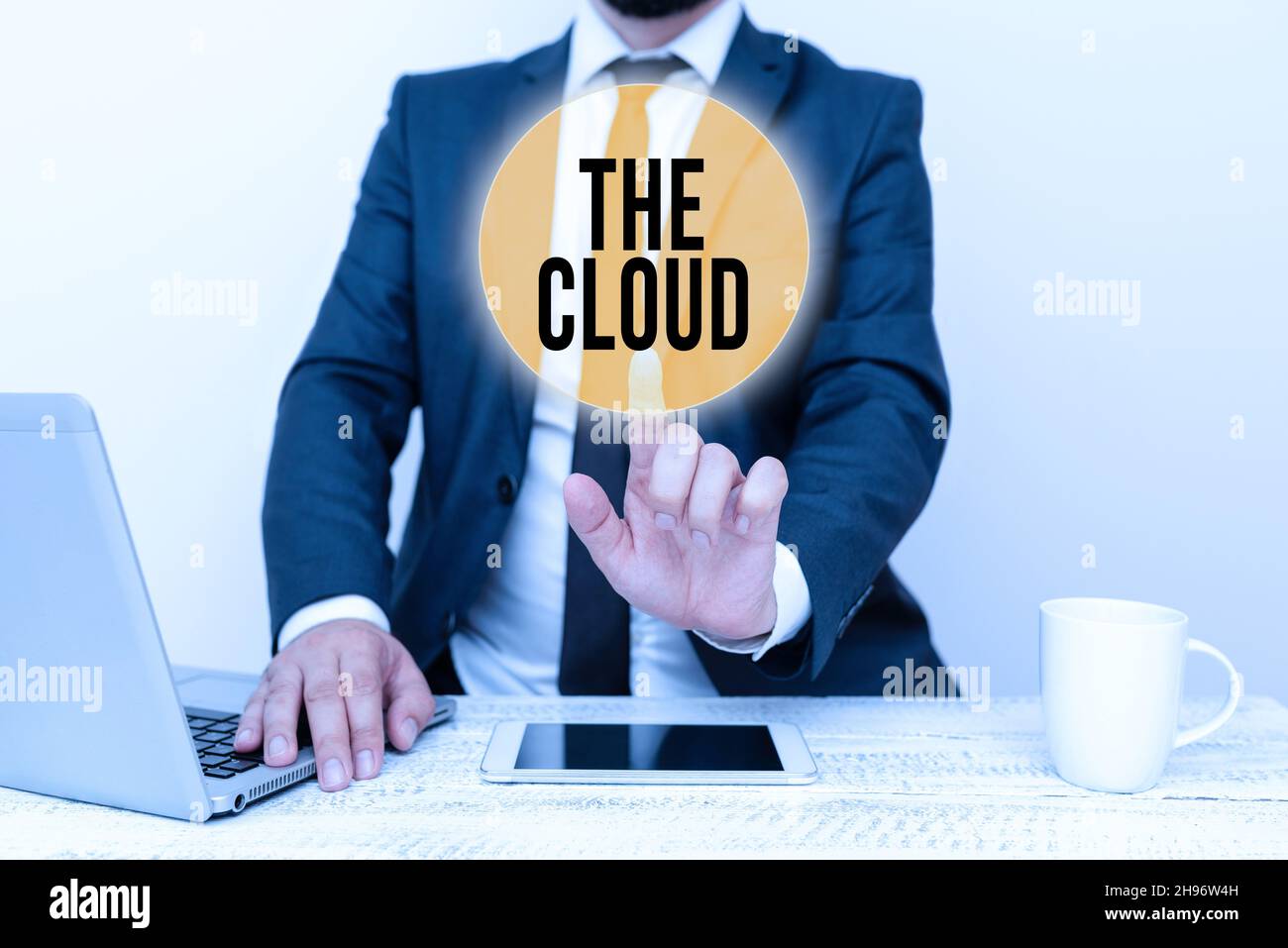 Text showing inspiration The Cloud. Business overview Programs used in Storing Accessing data ...