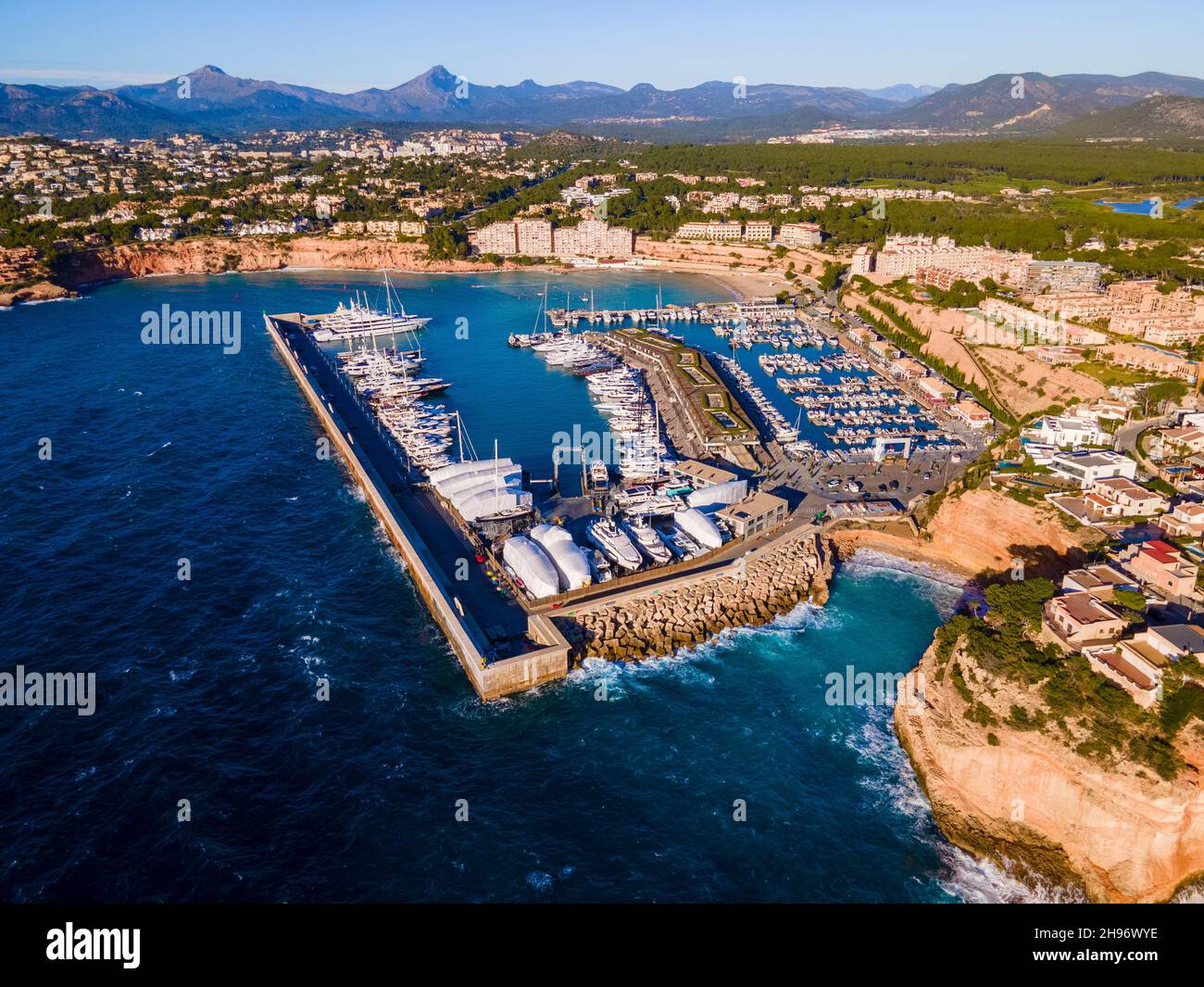 Port Adriano in Mallorca, Spain. Images from Drone Stock Photo - Alamy