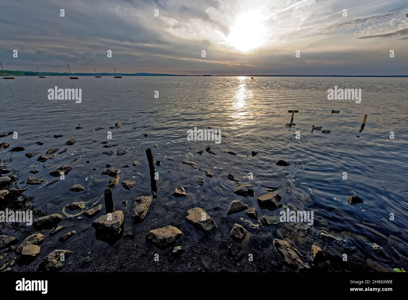 Sunset at Steinhuder Meer ,Hannover, Germany .Steinhuder Meer Nature ...