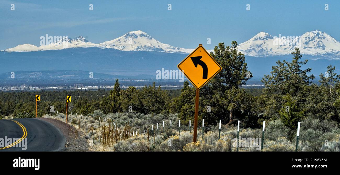 The Open Road in Central Oregon Stock Photo - Alamy
