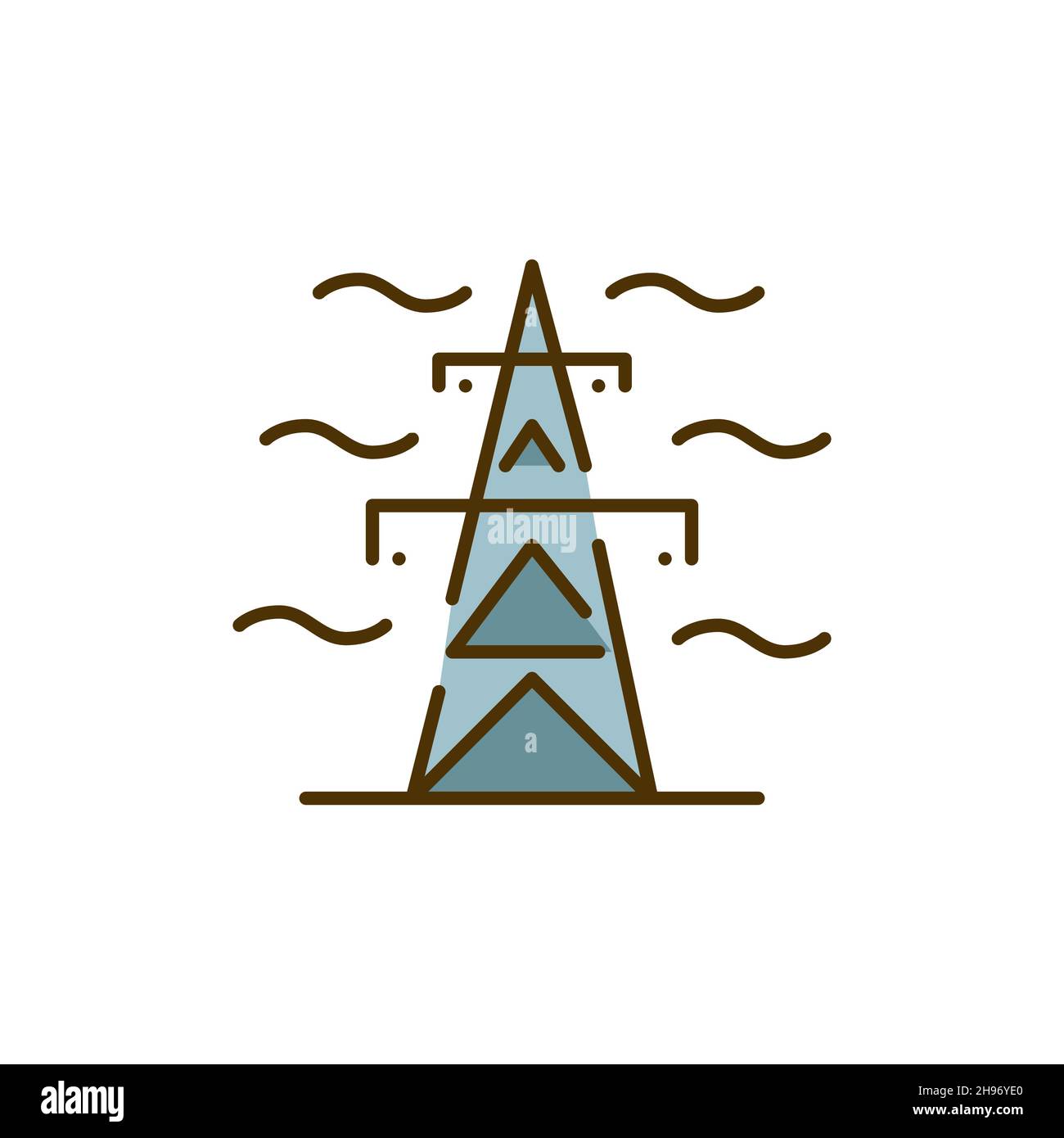 Transmission tower. Electricity distribution and consumption ...