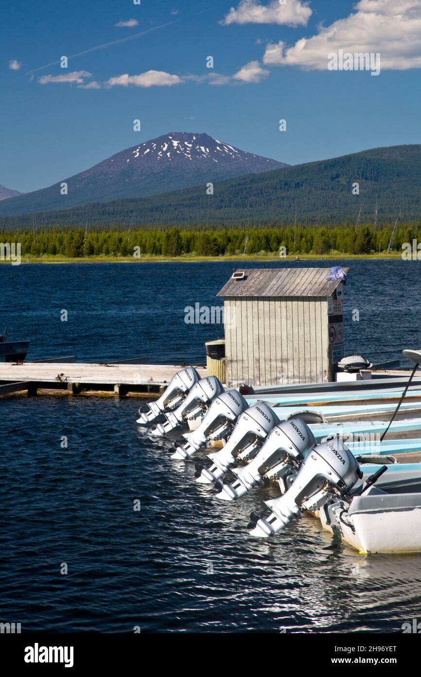 Boats at Crane Prairie Reservoir Oregon Stock Photo - Alamy
